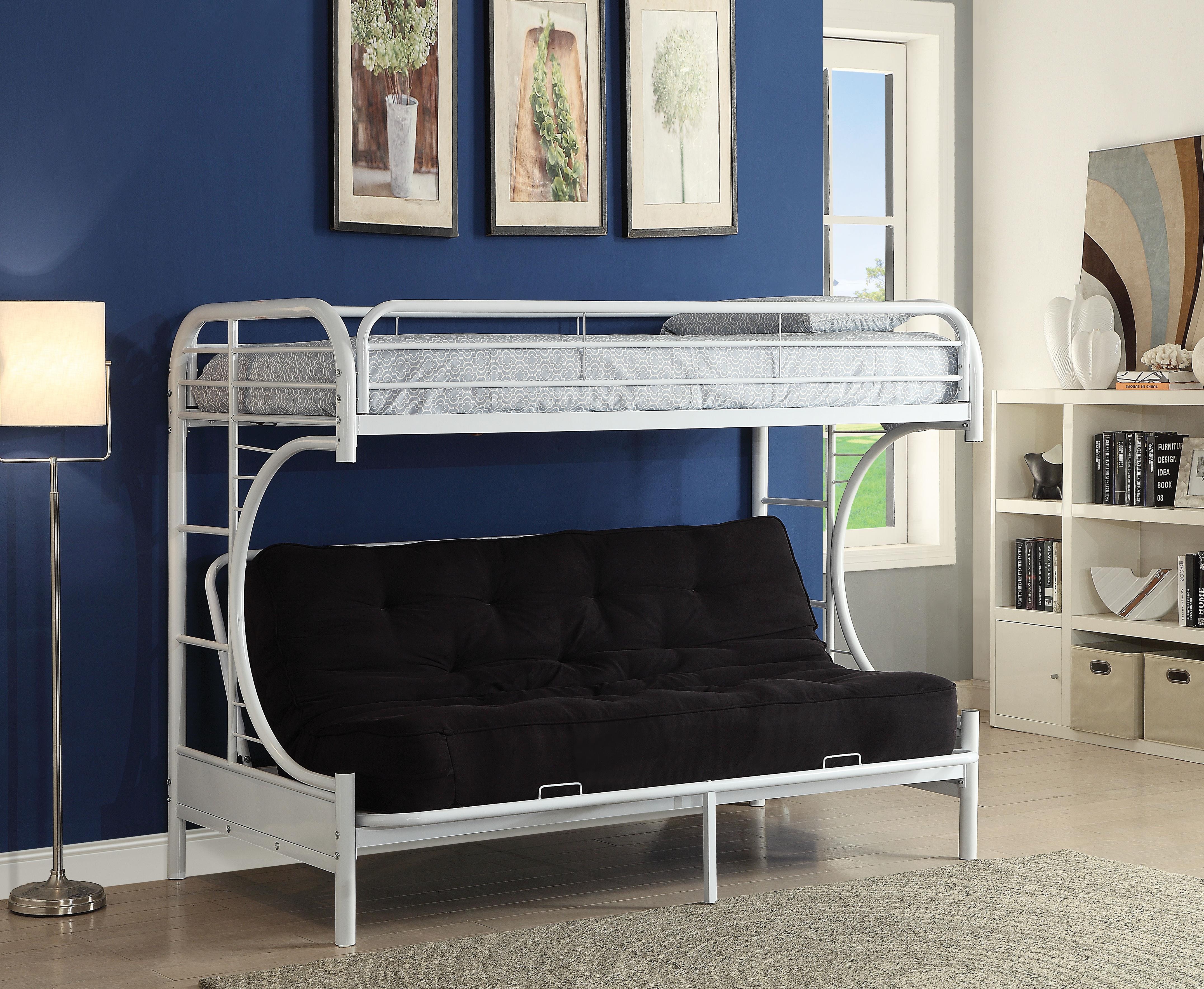 Acme Furniture Bedroom Eclipse Twin Xl Queen Futon Bunk Bed 02093WH The Furniture Mall Duluth